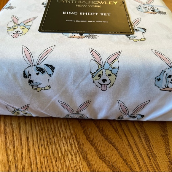 Cynthia Rowley | Bedding | Nwt Cynthia Rowley King Easter Bunny Dogs ...